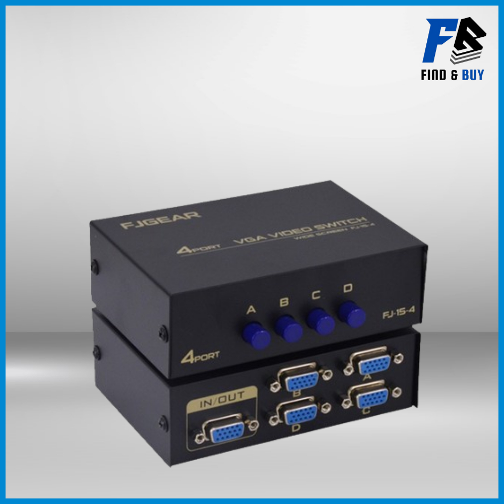 Jual VGA Video Switch / VGA Splitter 4 Port FJ GEAR 4 Input VGA ...