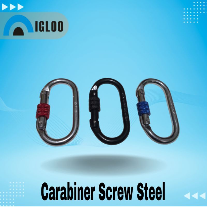 Jual Carabiner srew lock Baja 25 KN, berkualitas bersertifikat steel ...