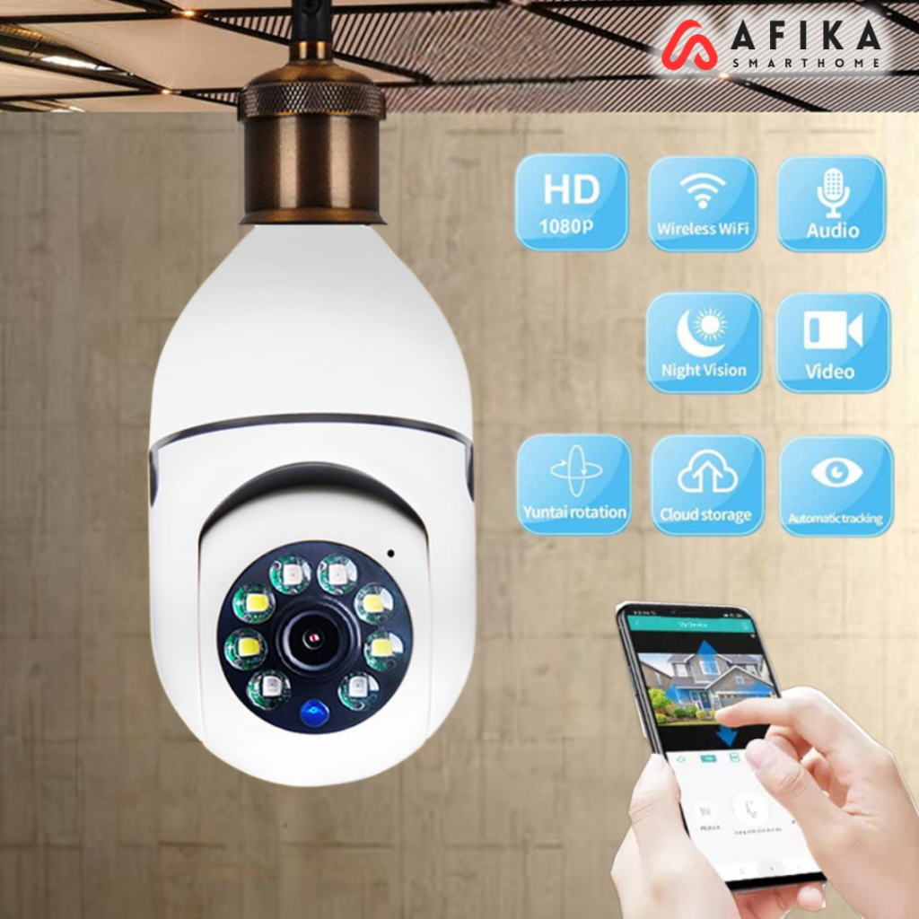 Jual CCTV IP Camera 1080P E27 Wireless Dual Light IR Sensor | Shopee ...