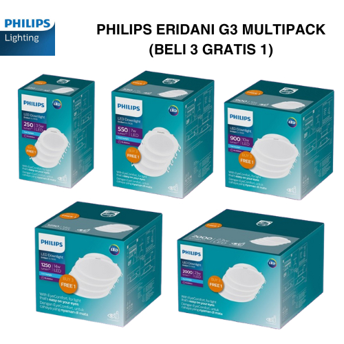Jual PHILIPS ERIDANI G3 MultiPack 3.5W 7W 10W 14W 23W Watt (Beli 3 ...