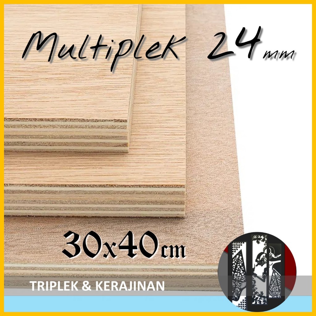 Jual Triplek 24mm 30x40 cm Multiplek MDF/HMR Melamin Blokmin Blokboard ...