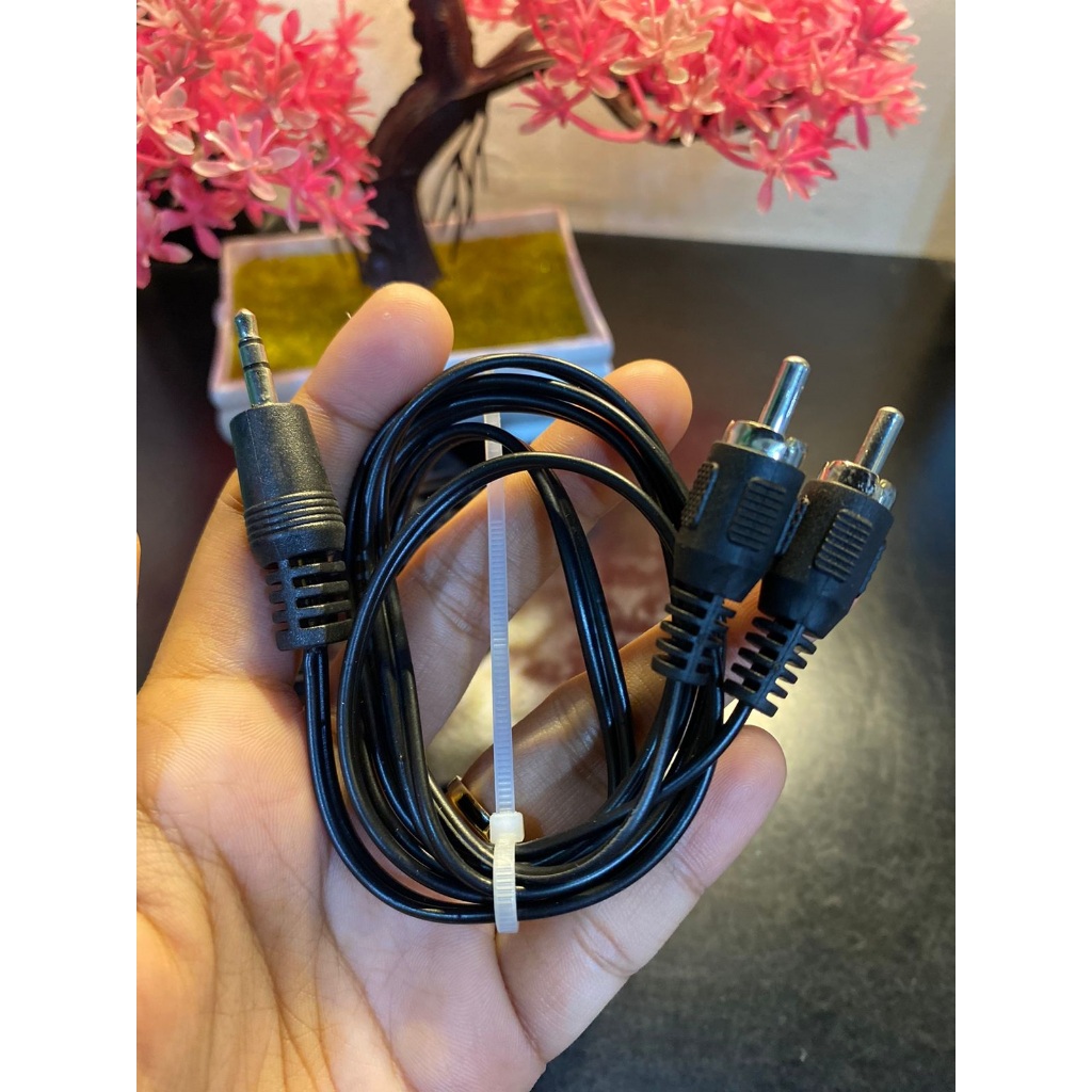 Jual Kabel Jack Audio Aux To 2 RCA High Kualitas - Kabel Audio AUX 2in1 ...