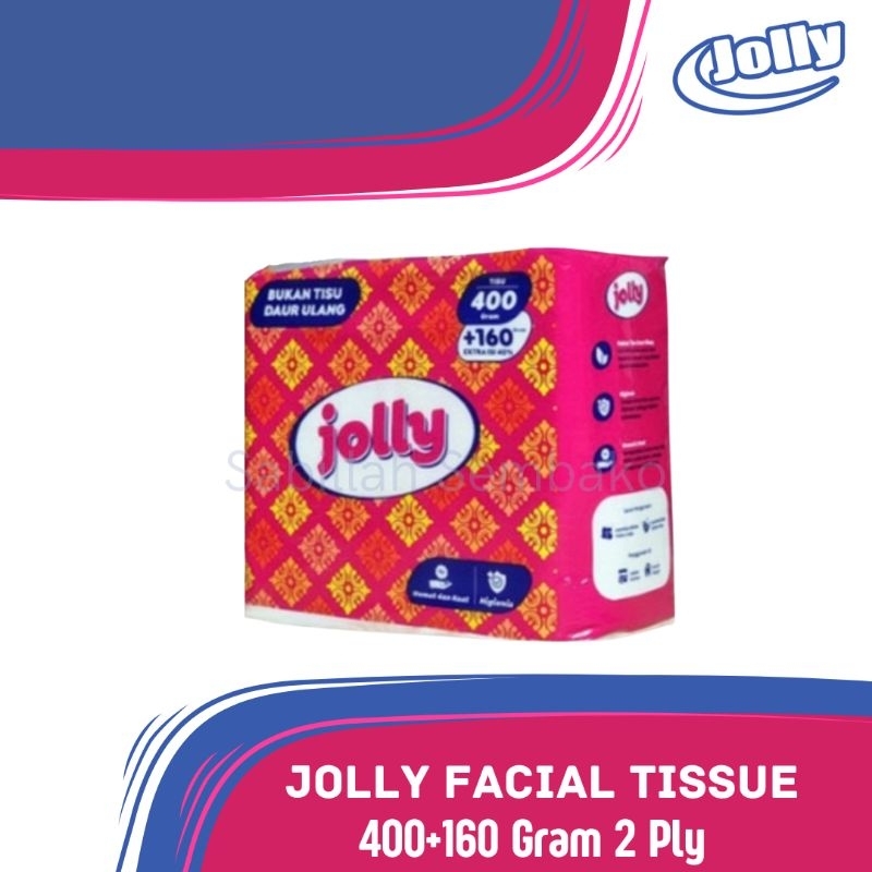 Jual Jolly Facial Tissue 400+160 Gram 2 Ply Tisu Jolly Kemasan Baru ...