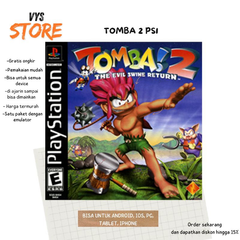 Jual TOMBA 2 THE EVIL SWINE RETURN | Game PS 1 | Bisa Android IOS dan PC | Shopee Indonesia