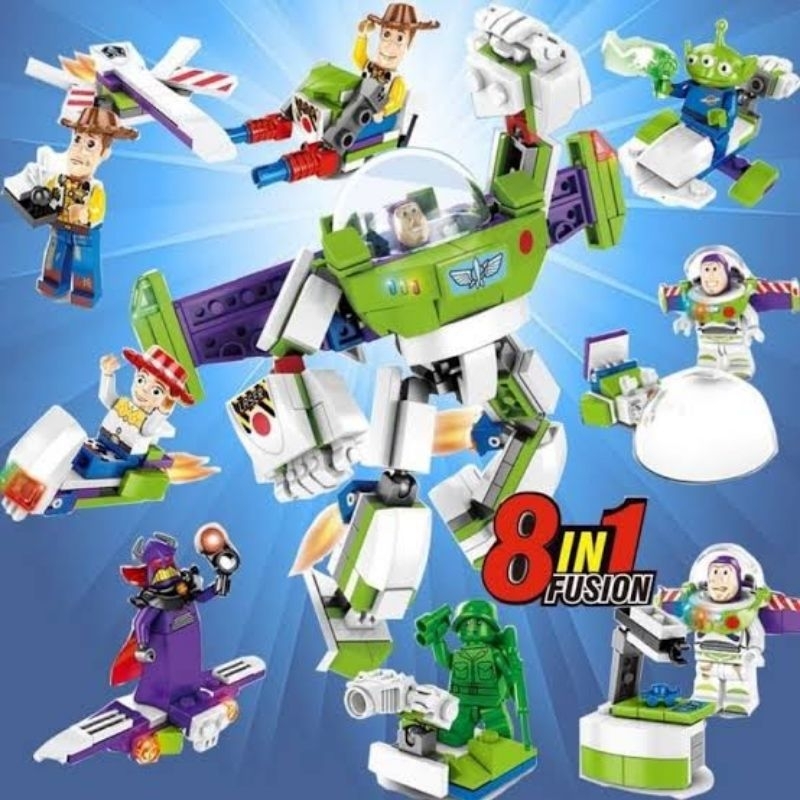 Jual BRICKS ROBOT TOYS STORI FIGURE BUZZ - WOODY - JESSY - ZURG - ALIEN ...