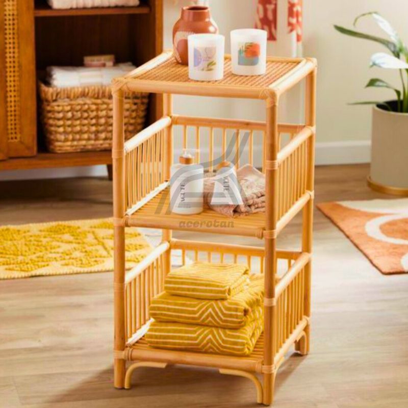 Jual Rak Susun Nakas Rotan Persegi Emi/Rak Serbaguna Rotan | Shopee ...