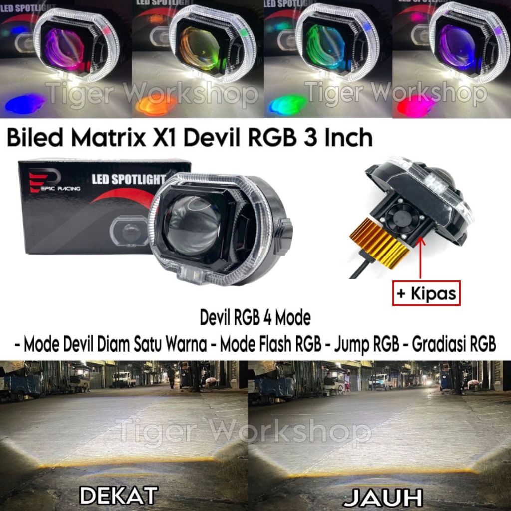Jual Projie Biled 3 Inch Matrix X1 Cahaya Putih Plus Shroud dan Devil ...