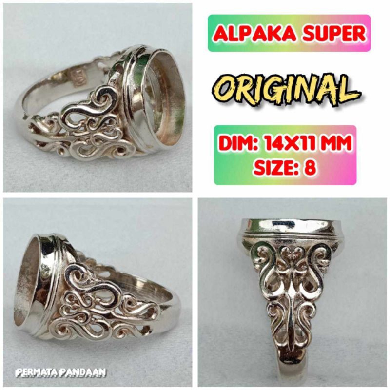 Jual cincin emban batu akik dan permata alpaka super original polos.74 ...