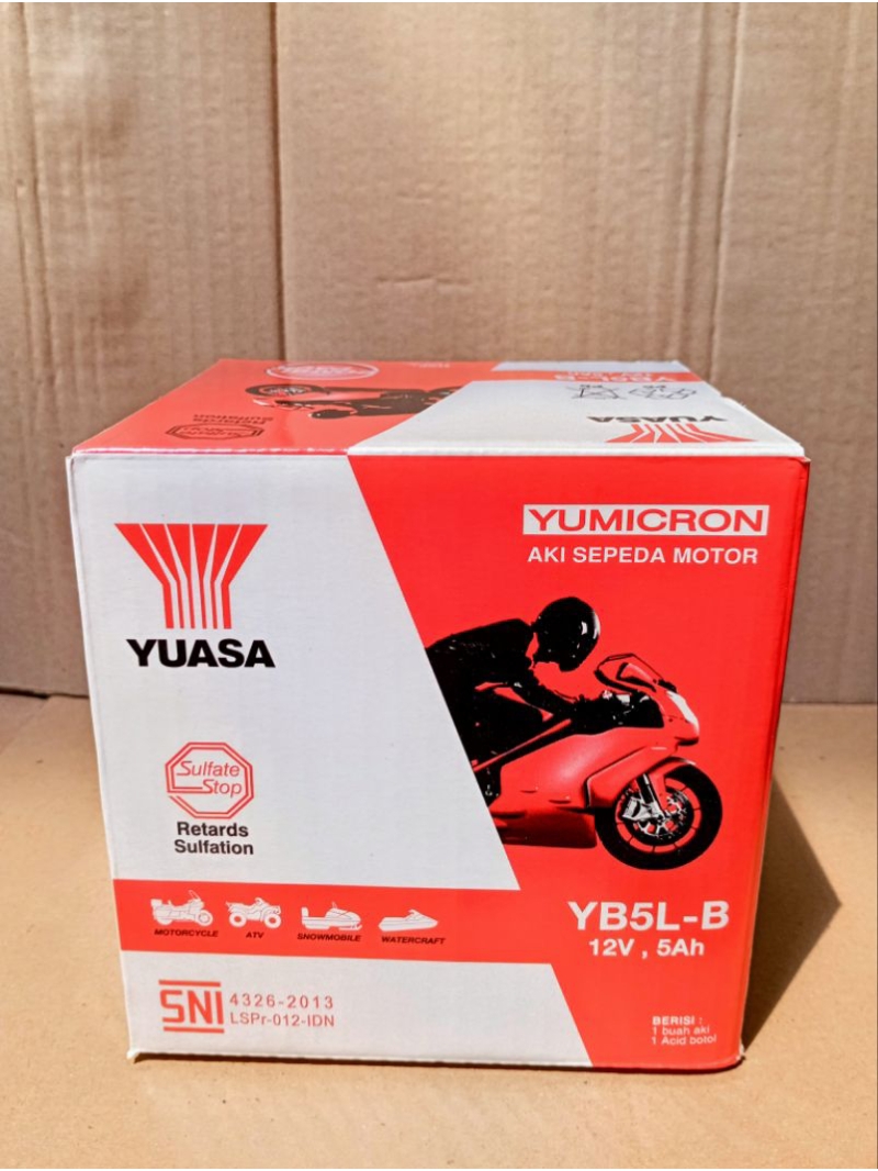 Jual AKI YUASA YB5L-B aki motor basah grad, supra | Shopee Indonesia