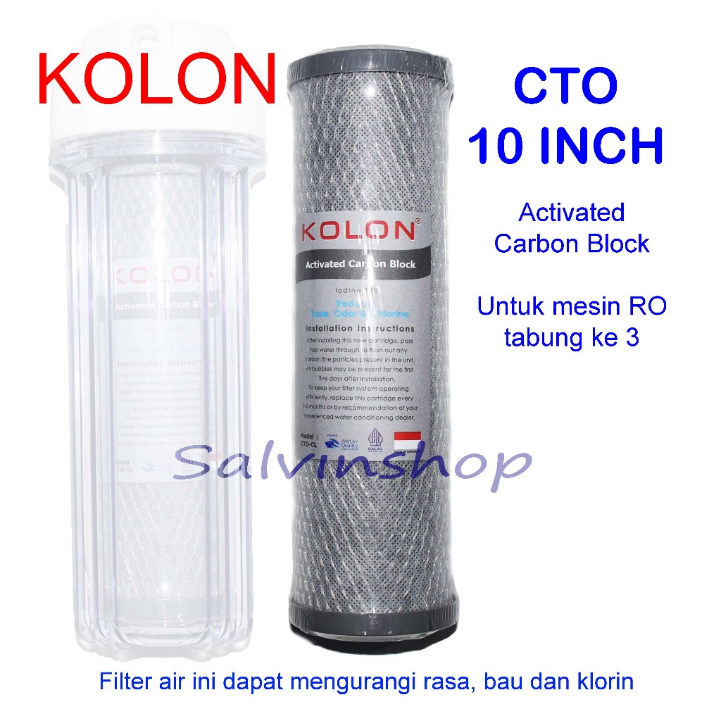 Jual Filter Air/ Saringan Air CTO KOLON 10 inch (Activated Carbon Block ...