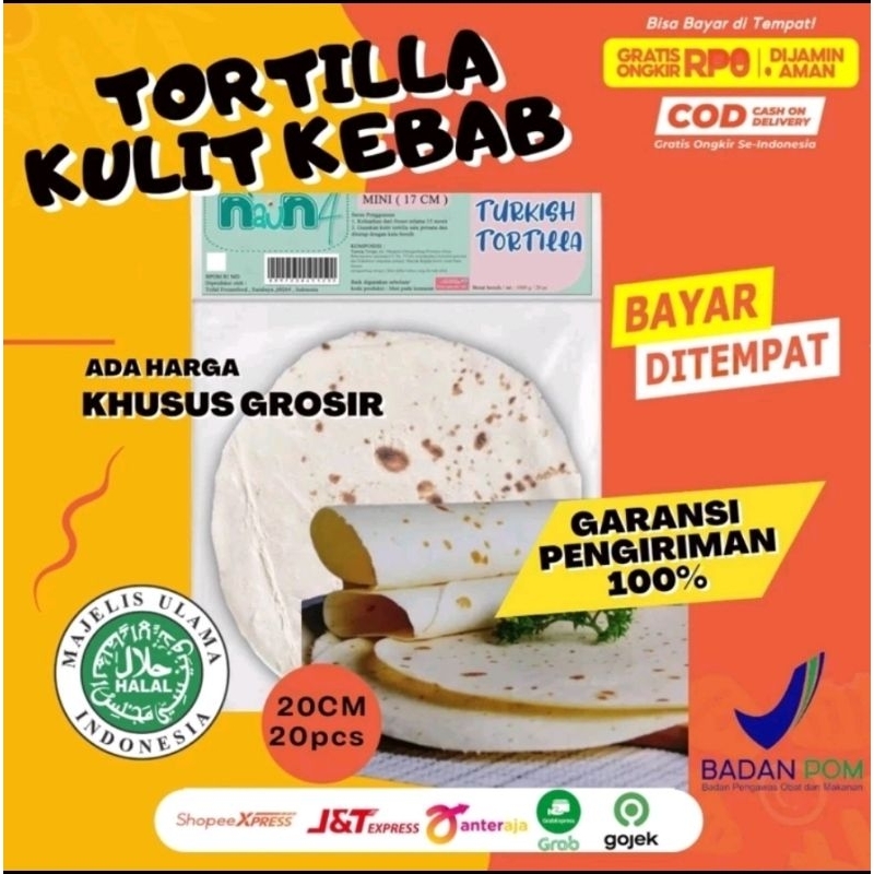 Jual Tortilla isi 10 lembar 20 lembar tortila kulit kebab bungkus ...