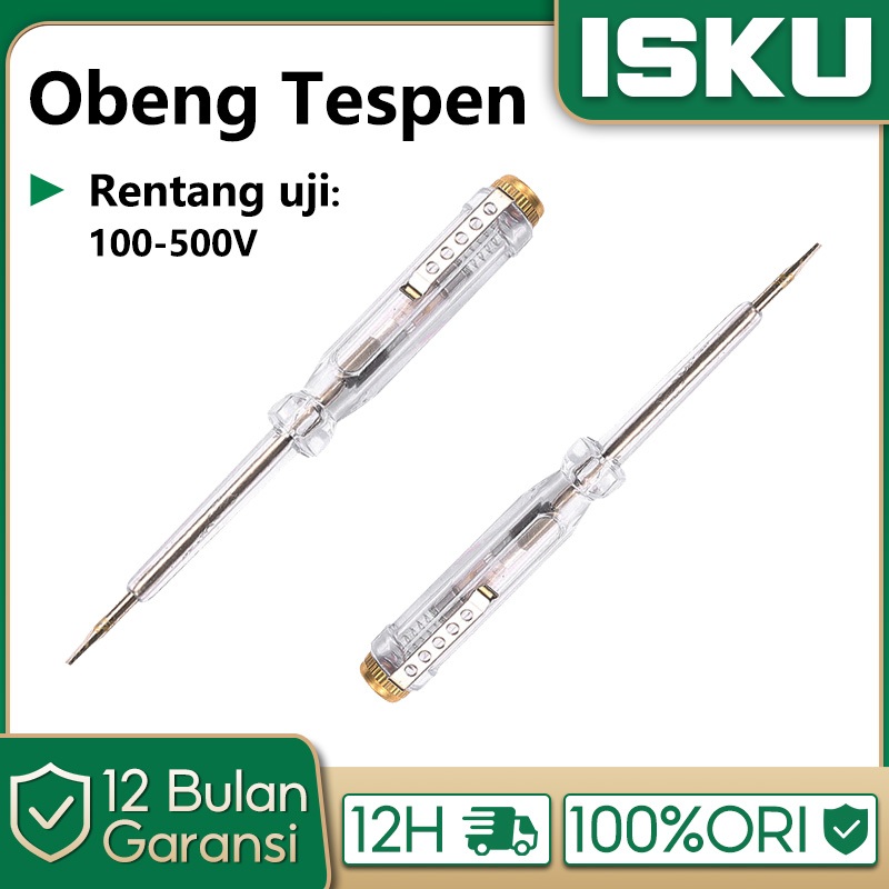 Jual ISKU Obeng Tespen Medeteksi tegangan listrik 100 - 500 VAC Aman ...