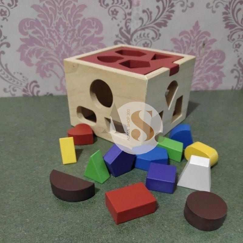 Jual Mainan Sorting Box Kayu 13 Bentuk / Kotak Sorting Box 13 Bentuk ...
