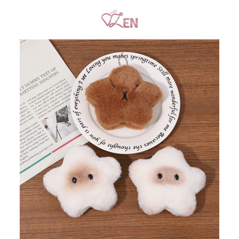 Jual [Ready Stock] Siamese & Capybara Star Squeaking Plush Keychain ...