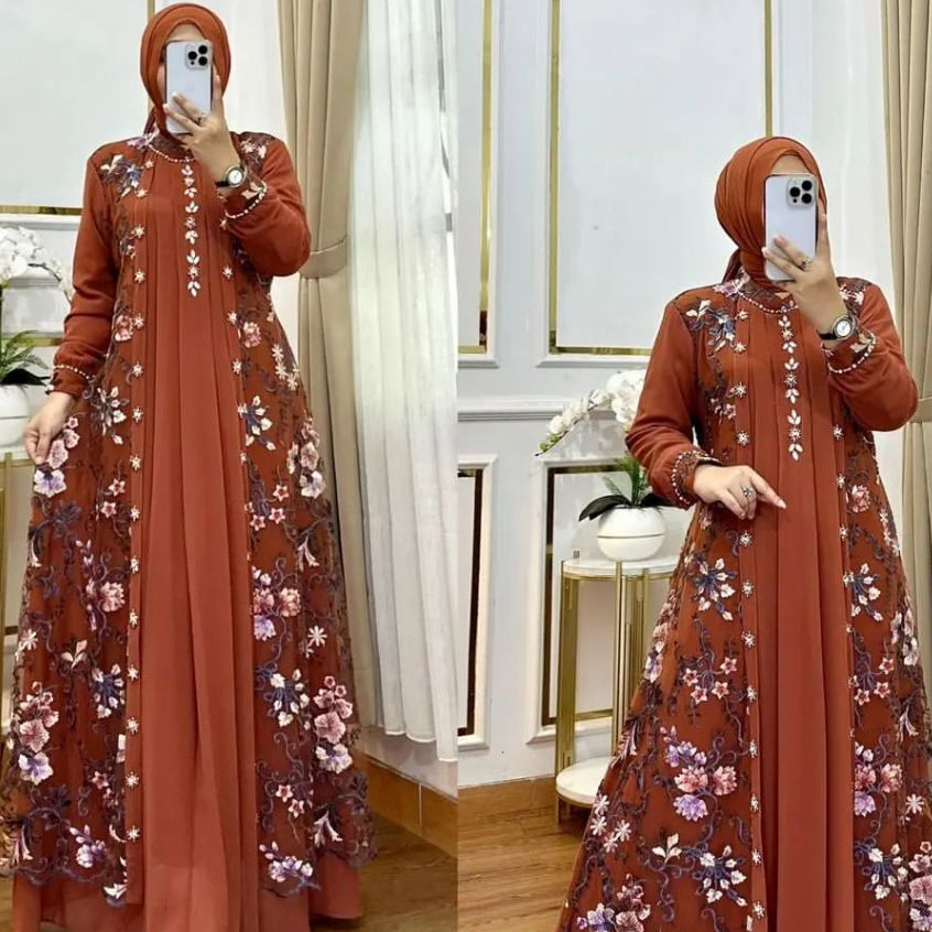 Jual Gamis Brokat Soft Tille Garden Soraya Dress Kondangan Premium Brukat Mewah Elegan Wanita ...