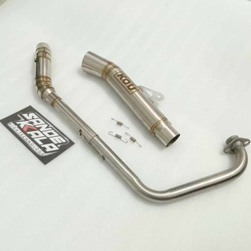 Jual Open spec KOU pipe Daeng4 1set Canister+Big elbow pipe for xrm 125 ...