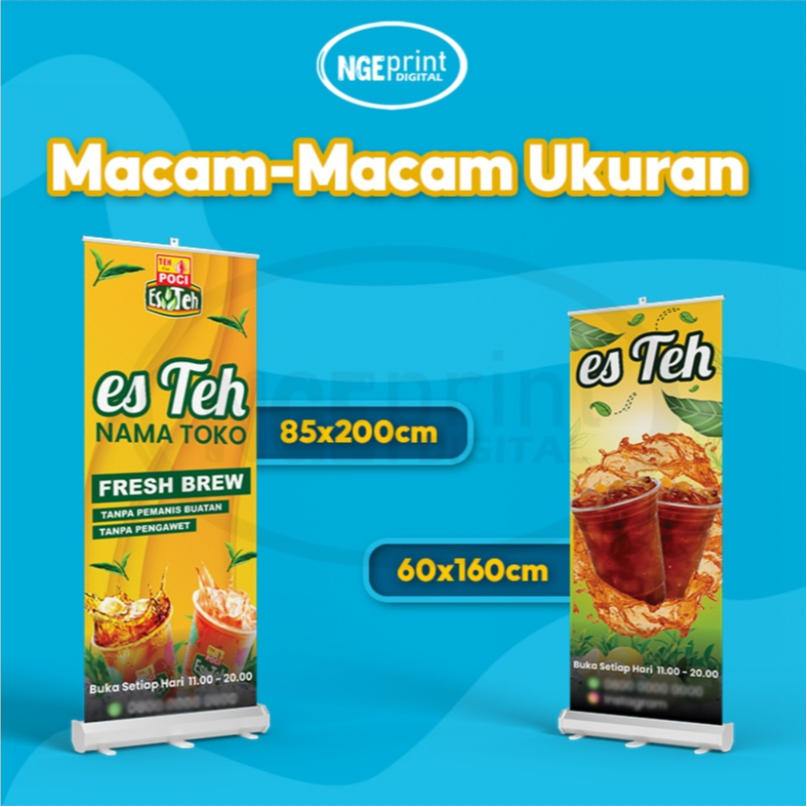 Jual [CUSTOM] Cetak Roll Up Banner Ukuran 60 x 160 & 85 x 200 All Bahan / Standing Roll Up ...
