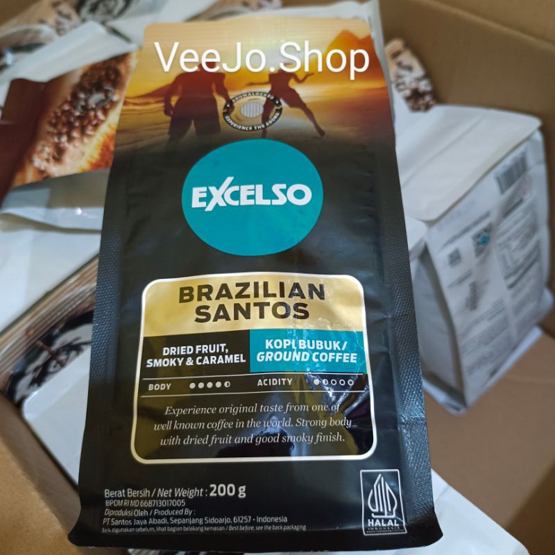 Jual Excelso Kopi Bubuk / BRAZILIAN SANTOS / Ground Coffe Kemasan 200g ...
