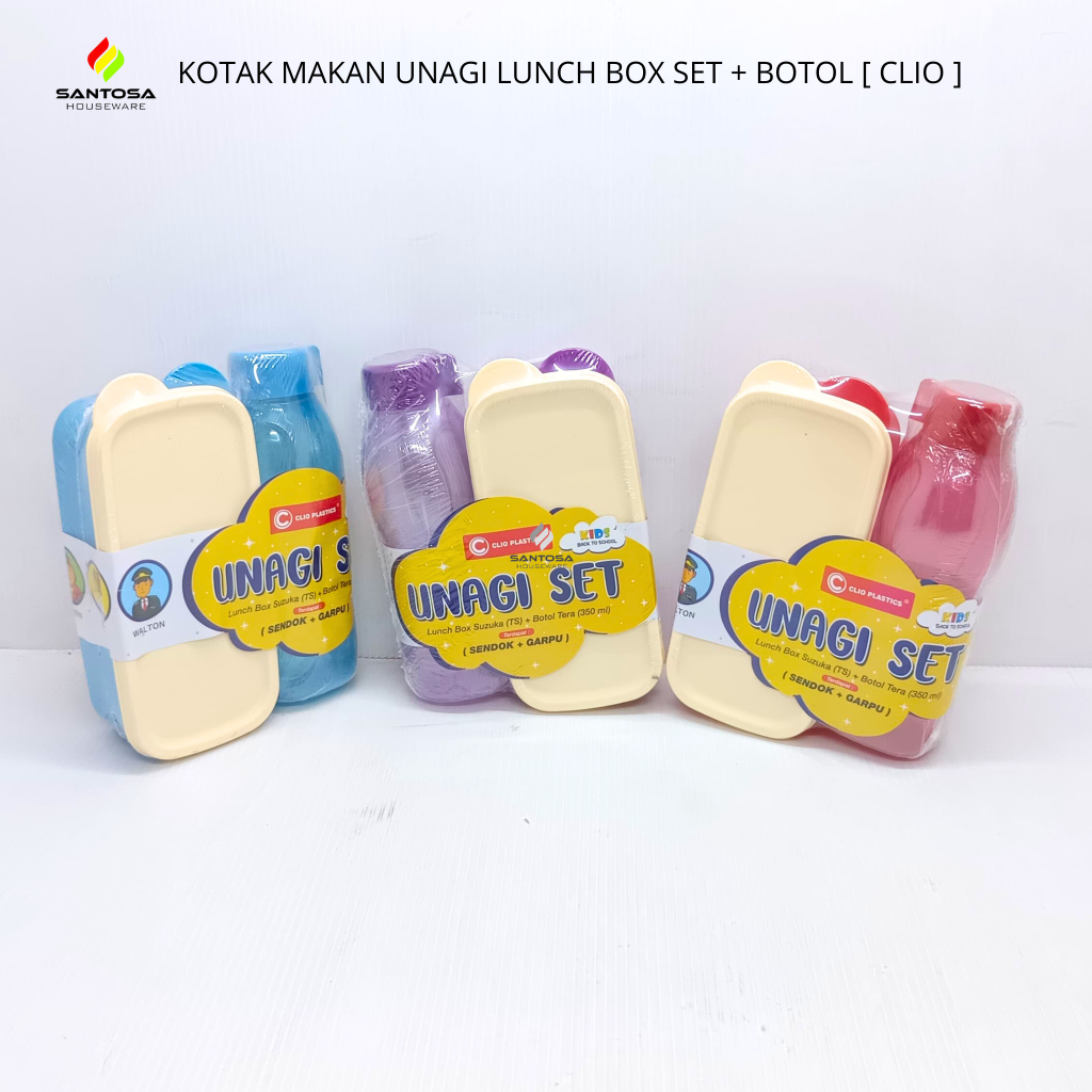 Jual Kotak Makan Unagi Set Lunch Box + Botol [ Clio ] | Shopee Indonesia