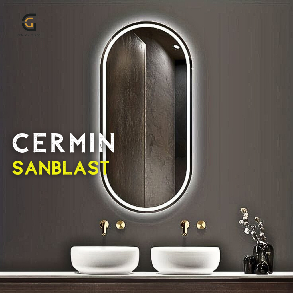 Jual Cermin LED Sanblast Touchscreen Kapsul Dekorasi Dinding Aesthetic ...
