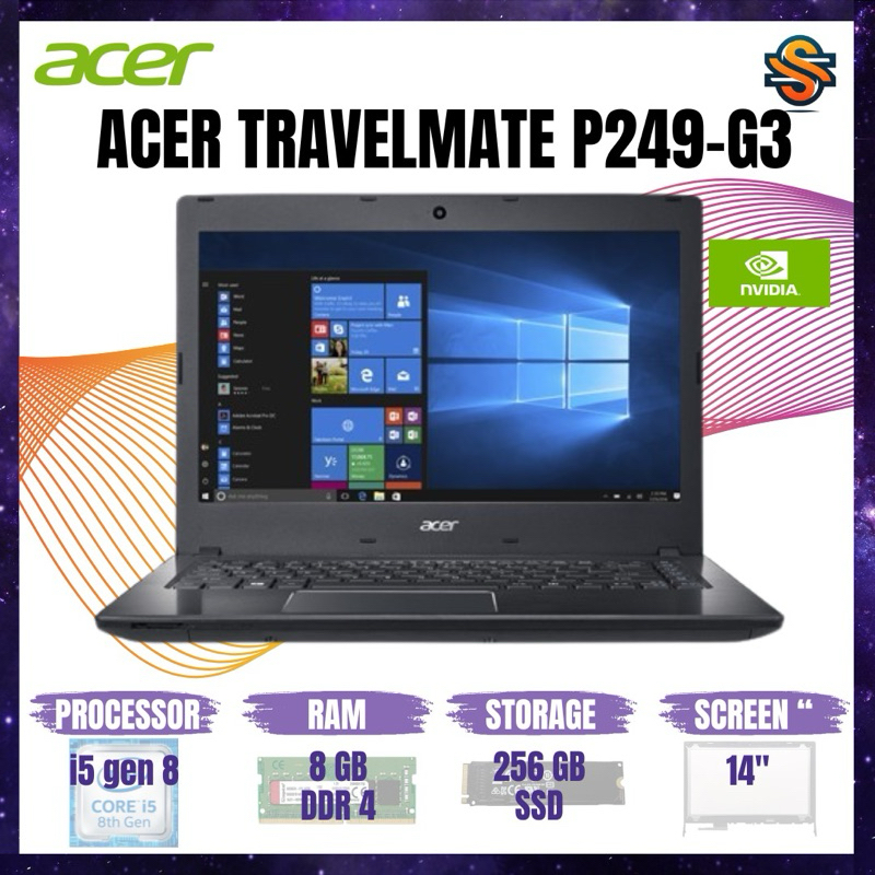 Jual Laptop Acer TravelMate Nvidia Core i5 Gen 8 RAM 8GB SSD 256GB | Shopee Indonesia