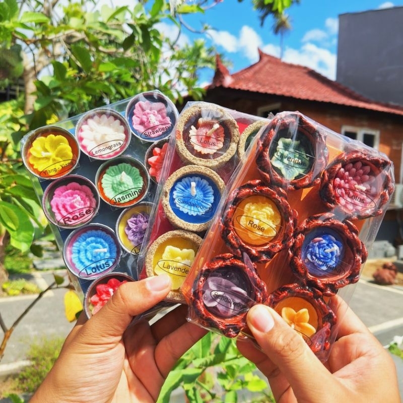 Jual CRAFTDEWATA Lilin Mini Aromatherapy Khas Bali Motif Bunga Lilin ...