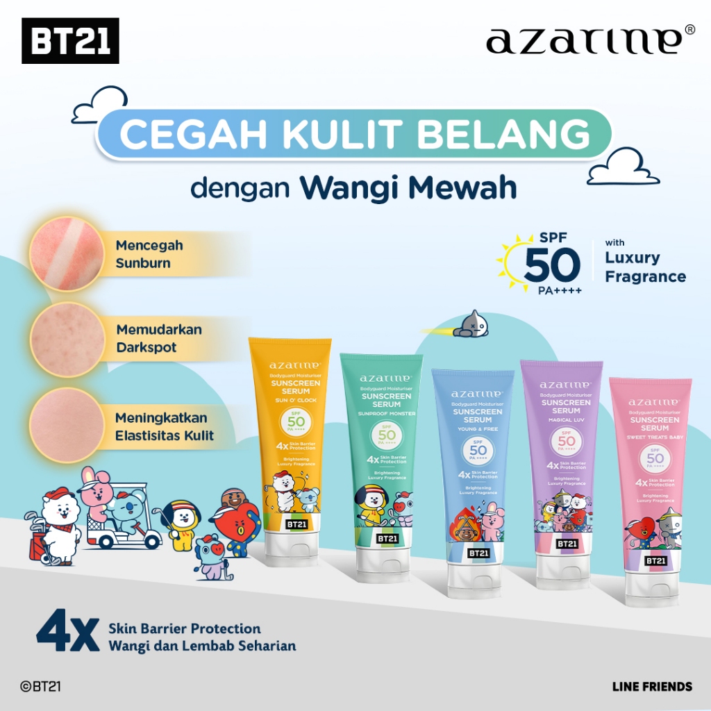 Jual AZARINE BT21 Bodyguard Body Guard Moisturizer Sunscreen Serum SPF ...