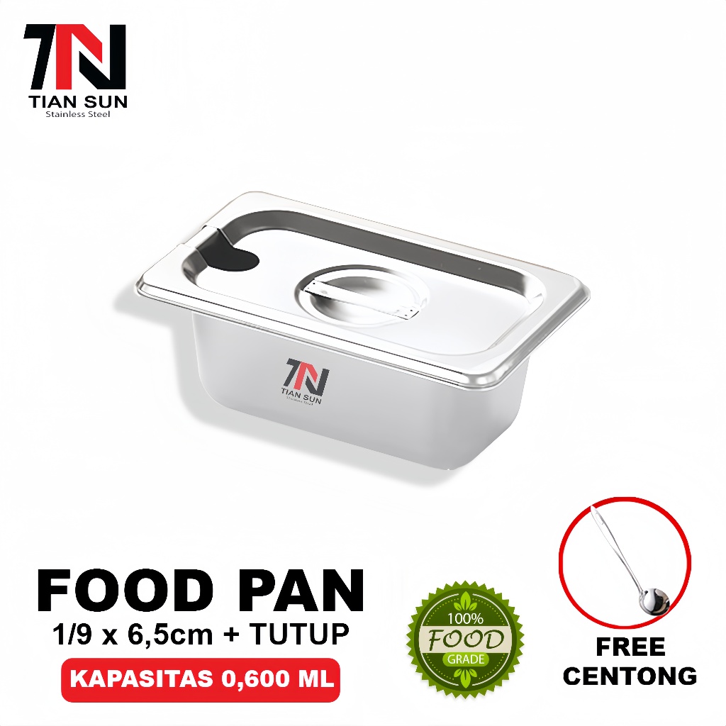 Jual Tian Sun Food Pan Stainless 1/9 x 6.5cm + Tutup | Shopee Indonesia