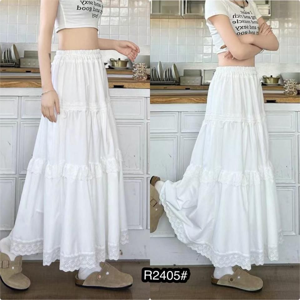 Jual ROK WANITA PREMIUM KATUN BORDIR BANGKOK (KHUSUS PUTIH) R2405 ...