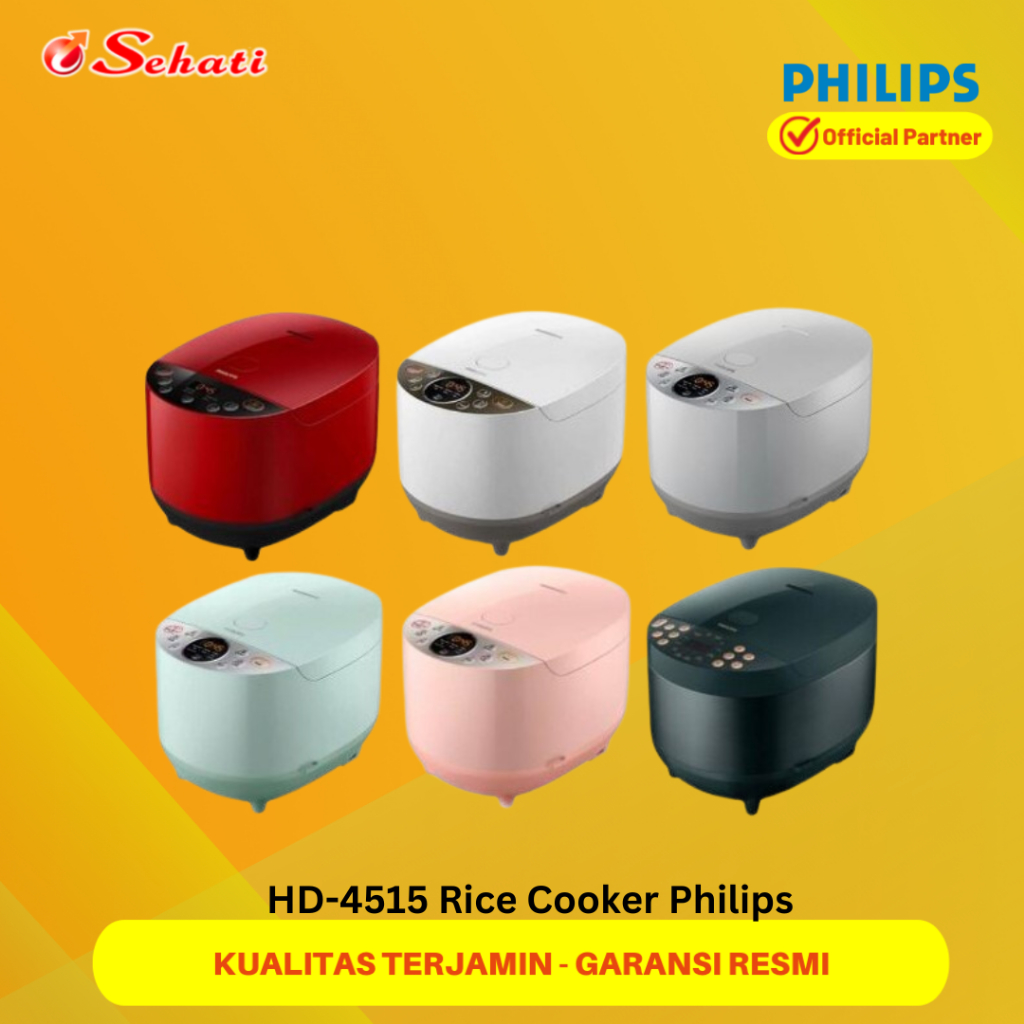 Jual PHILLIPS HD-4515 Rice Cooker Philips 1.8 Liter Pemanas Smart 3D 10 ...