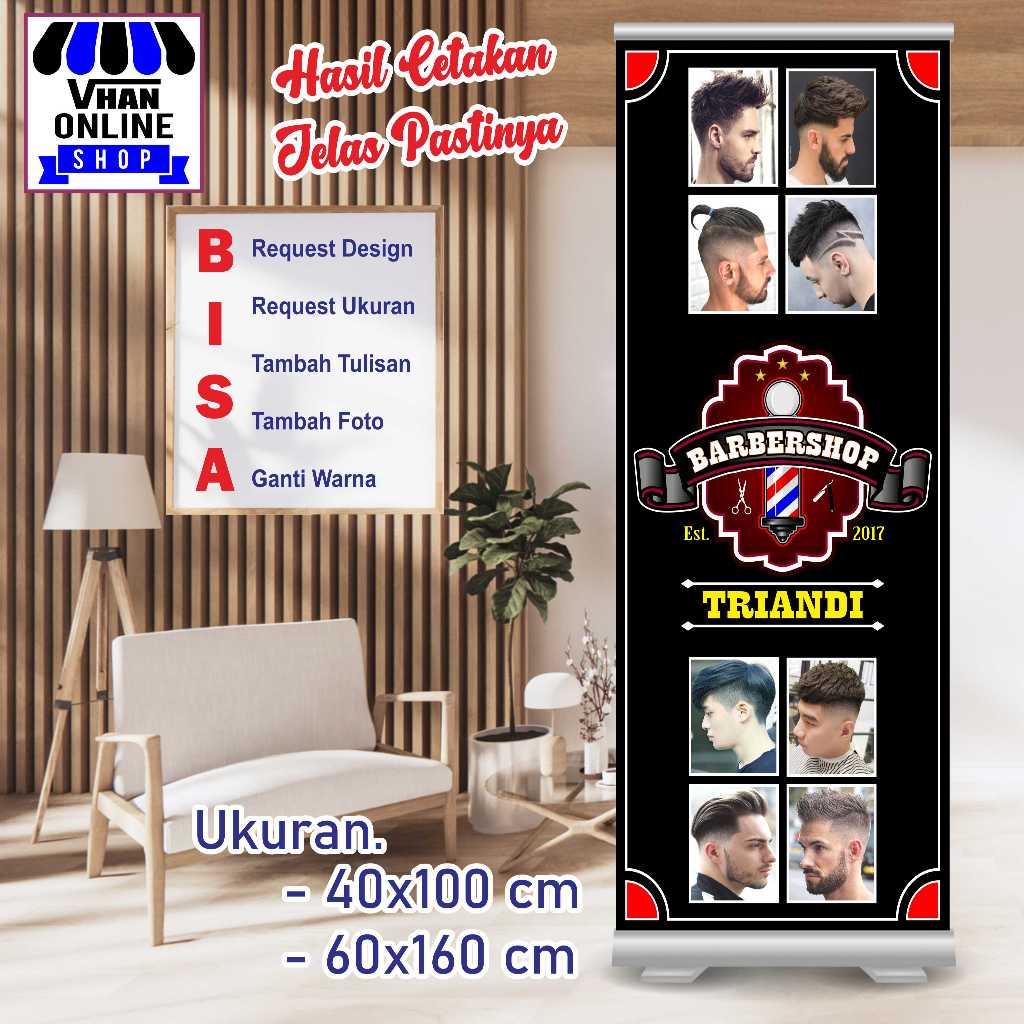 Jual Cetak Spanduk Banner Barbershop atau Pangkas Rambut Keren | Shopee ...