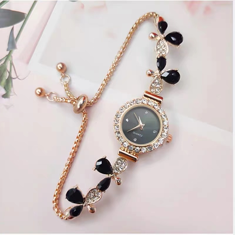 Jual Jam Tangan Wanita Tali Rantai Serut Simple Bulat Mini Jam Analog ...