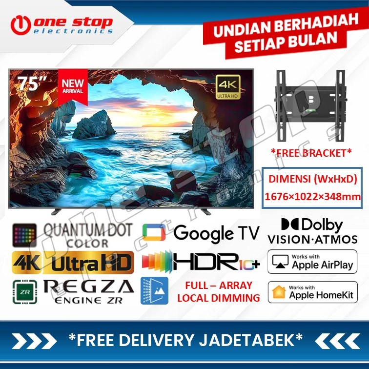 Jual TOSHIBA 75M550NP / 75 M550N QLED 4K UHD HDR10+ Google TV 75 Inch ...