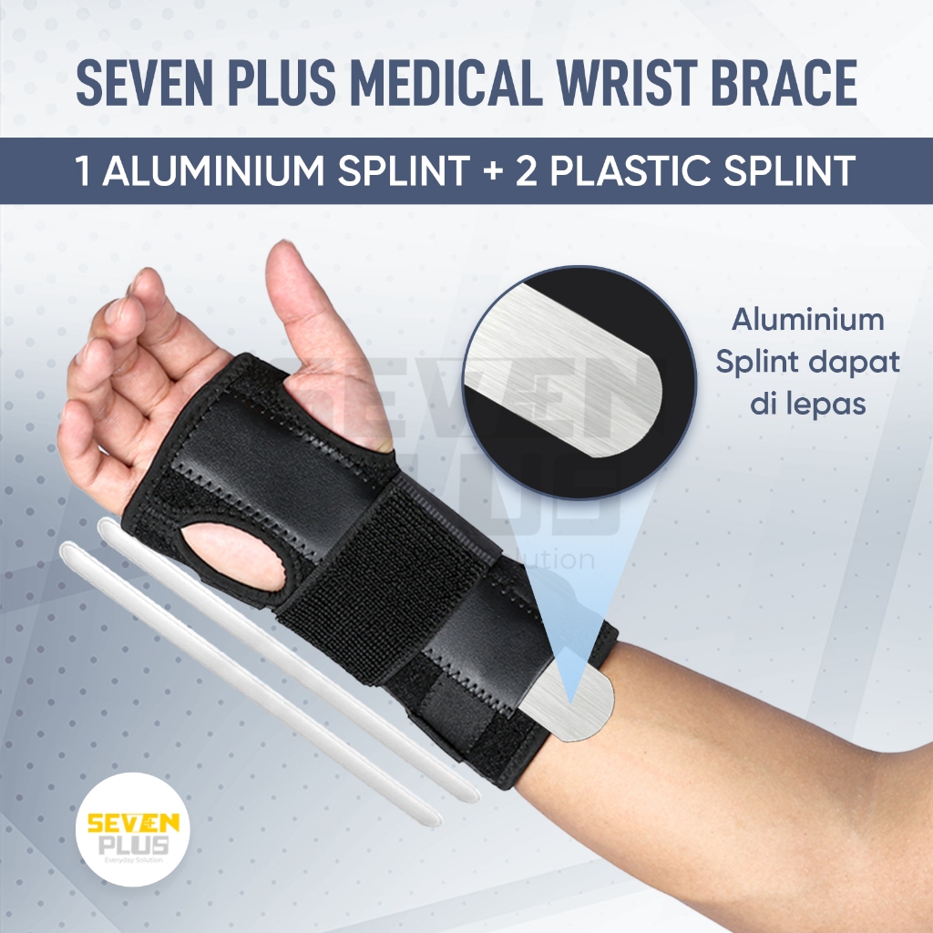 Jual SevenPlus Wrist Brace with Aluminium Splint + 2 Plastic Splint ...