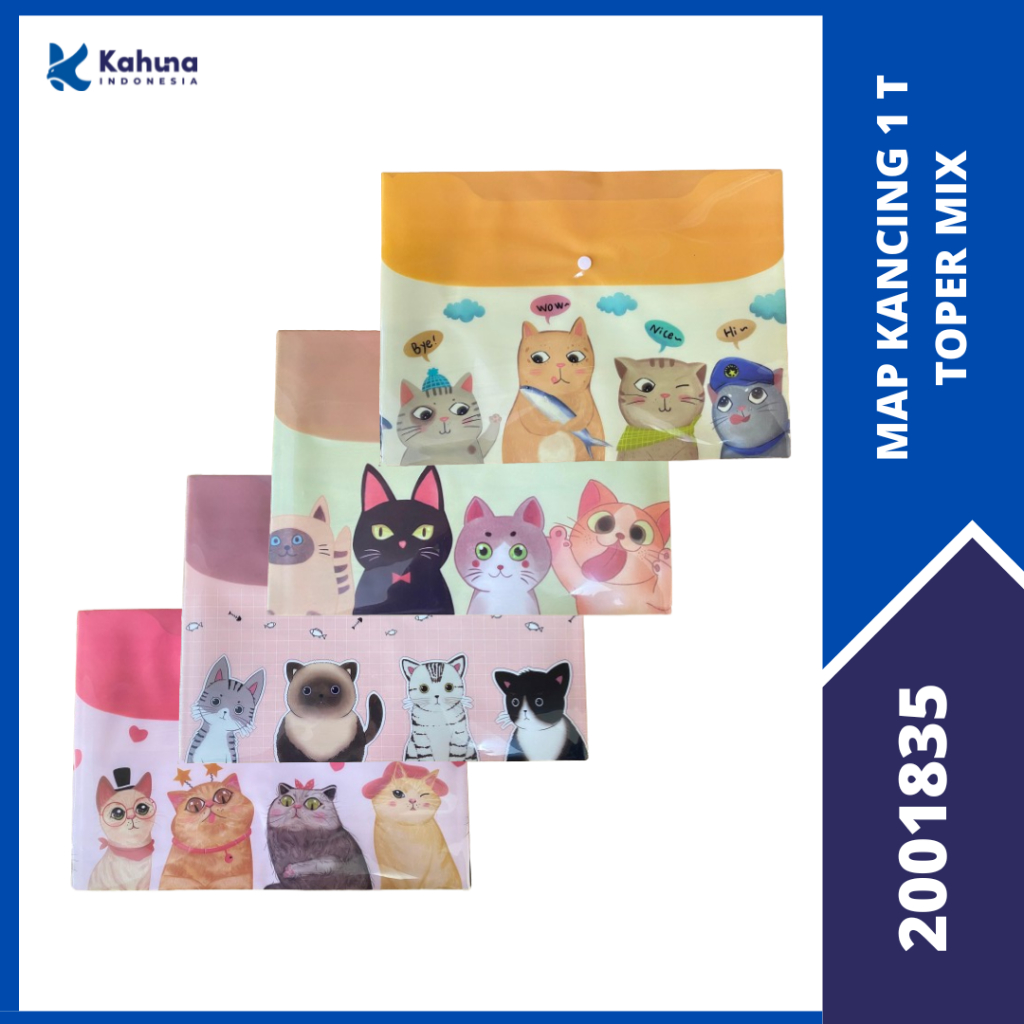 Jual Map Kancing A4 Transparan Motif Lucu / File Folder A4 / Map Mika ...