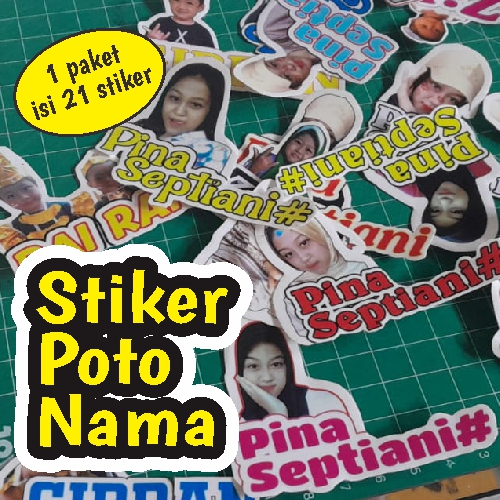 Jual STIKER POTO NAMA VIRALL | isi 21 stiker | Shopee Indonesia