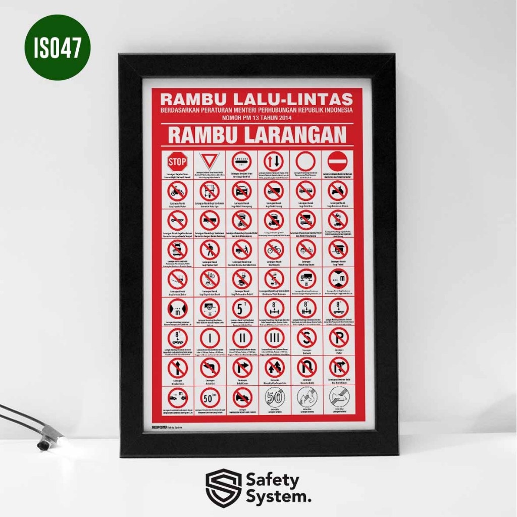 Jual Poster K3 Safety Rambu Lalu-lintas PM13 2014 Rambu Larangan ...