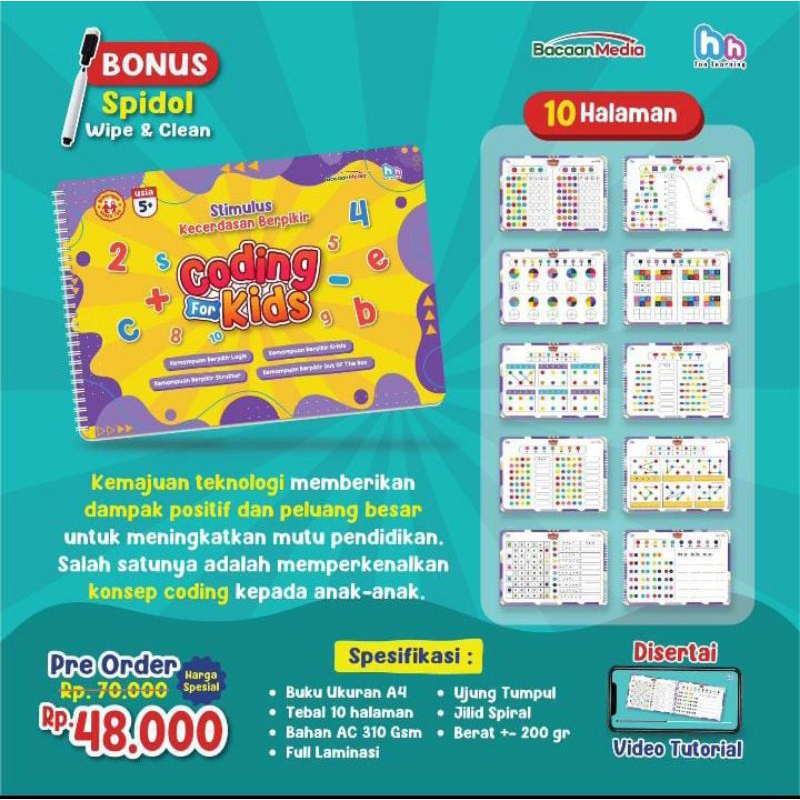 Jual Coding For Kids Buku Coding Anak Matematika TK SD | Shopee Indonesia