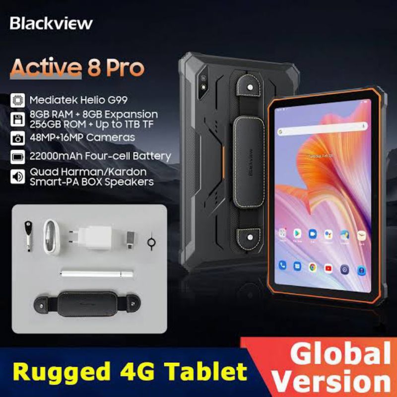 Jual Blackview Tablet Active 8 Pro Rugged Tablet 16GB+256GB Android 13 4G LTE 22000mAh | Shopee ...