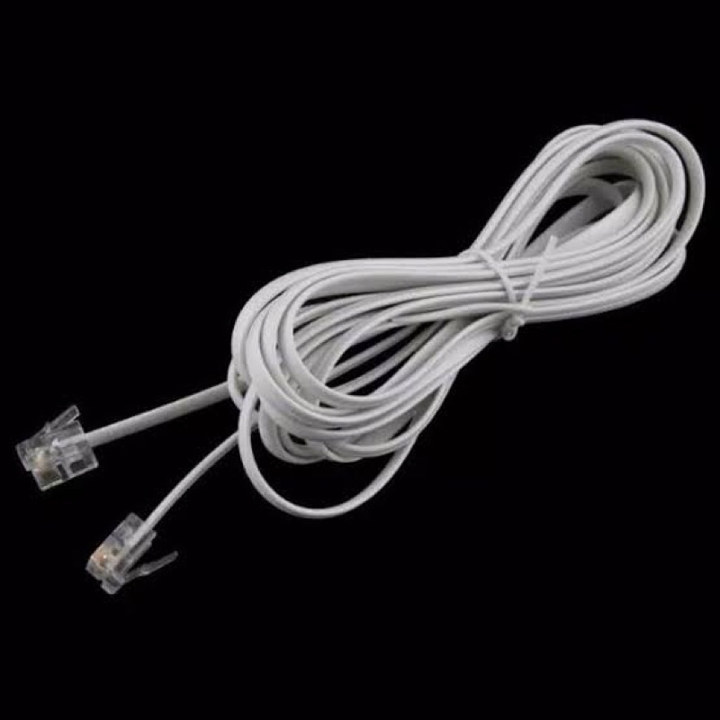 Jual KABEL RJ11 LINE TELEPHONE RUMAH KABEL 2pin 2M/2Meter | Shopee ...