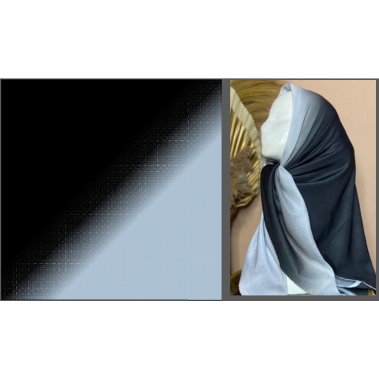 Jual HijabTwo tone Gradasi Voal Motif Segiempat/hijab gradasi two ...