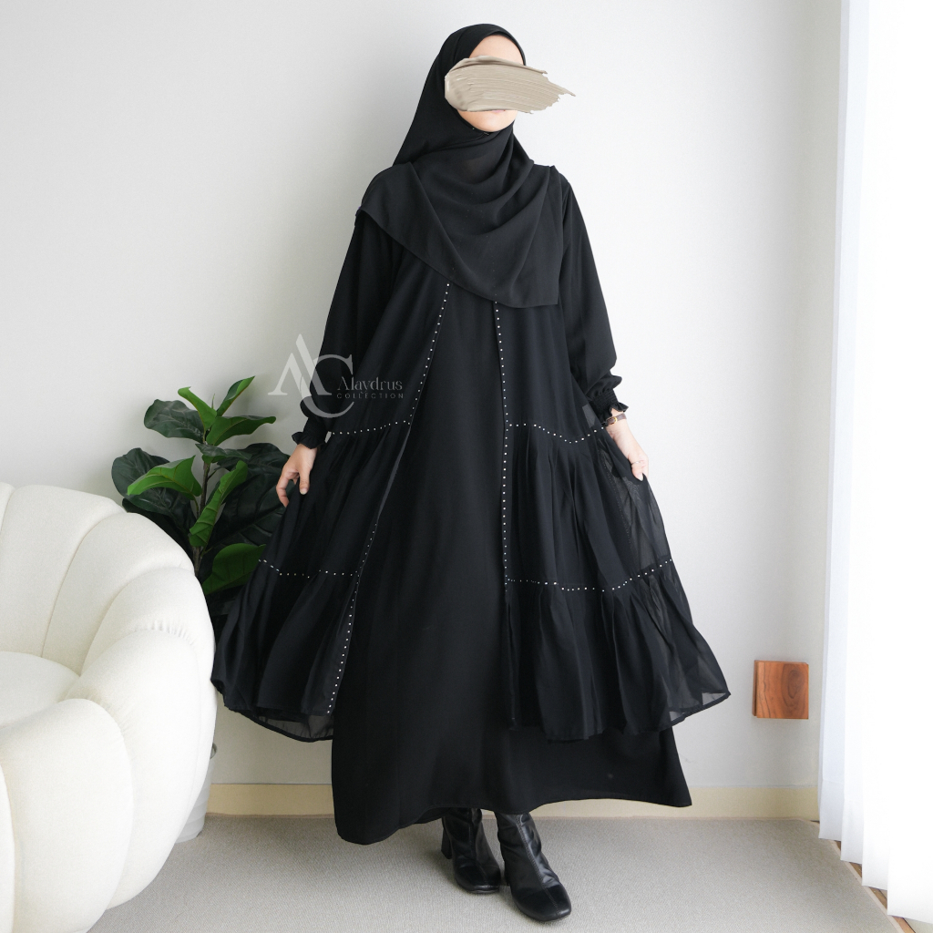 Jual Alaydrus Collection Abaya Hitam Turkey Gamis Syari Bahan Jetblack ...