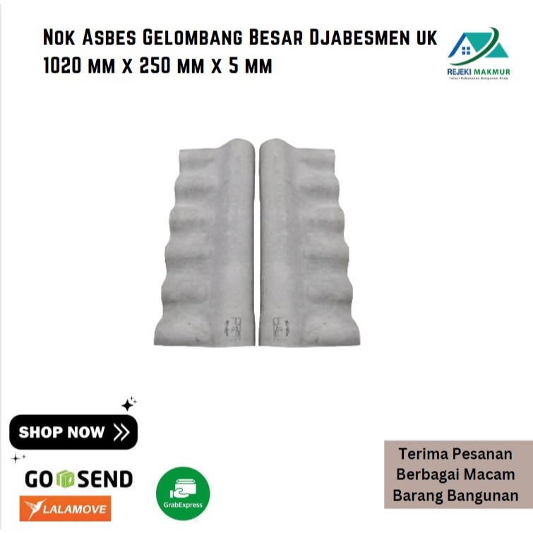 Jual Nok Asbes Gelombang Besar Djabesmen uk 1020 mm x 250 mm x 5 mm ...