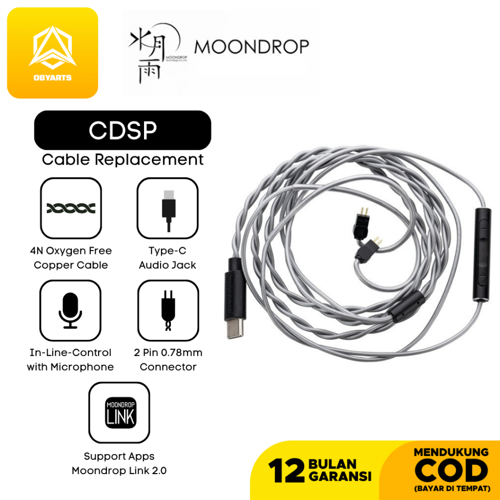 Jual Moondrop CDSP Type C Upgrade Cable For In Ear Earphone With ...
