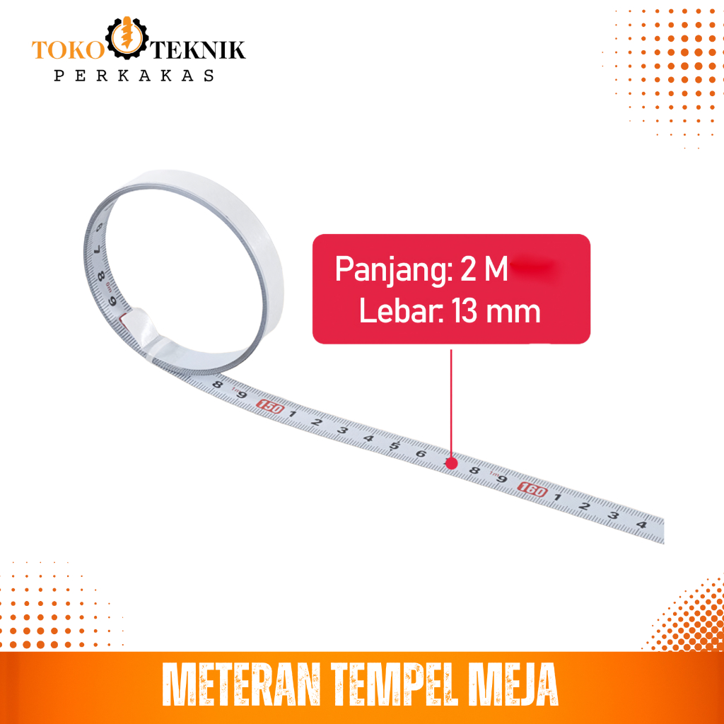 Jual Alat Track Tape Ukur Penggaris Meteran Tempel 2m Meja Bangunan ...