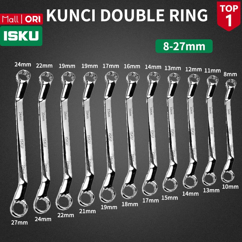Jual ISKU Set Kunci Ring Pas 8mm-27mm Alat Perkakas Tools Kunci Ring ...