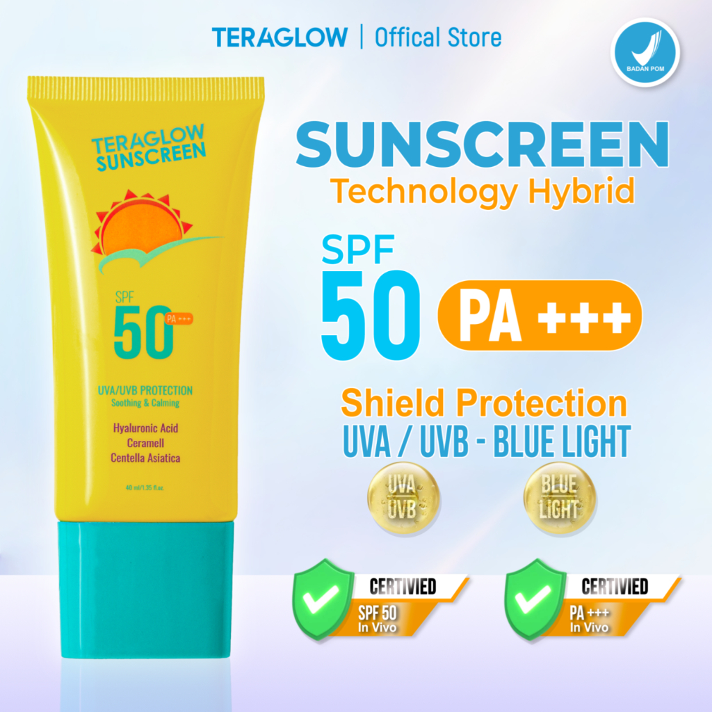 Jual Teraglow Sunscreen SPF 50 PA+++ | Tabir Surya Hybrid Perlindungan ...