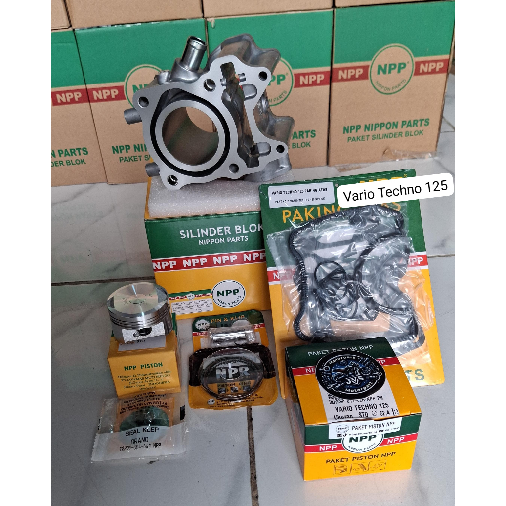 Jual JVS - Blok seher boring vario techno 125 FI injeksi + paket piston ...