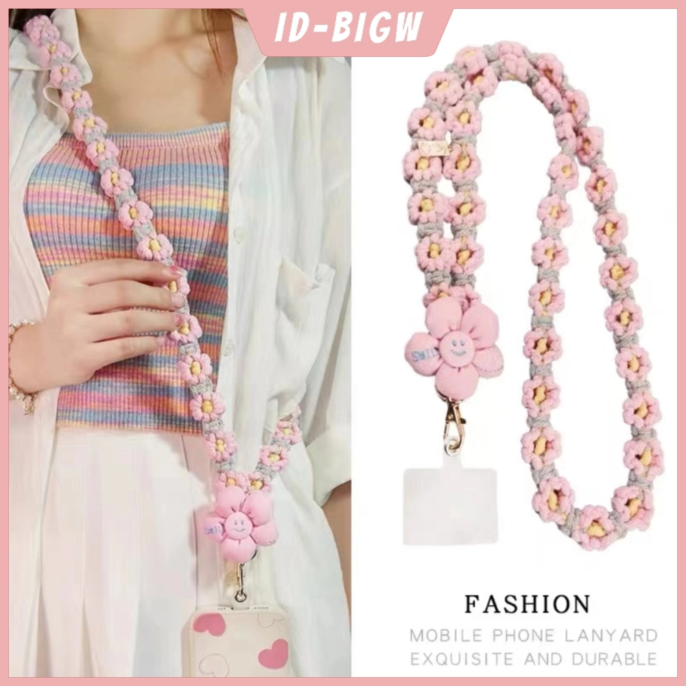 Jual 1.2m/Hand-Woven Daisy Flower Mobile Phone Chain Diagonal Sling ...