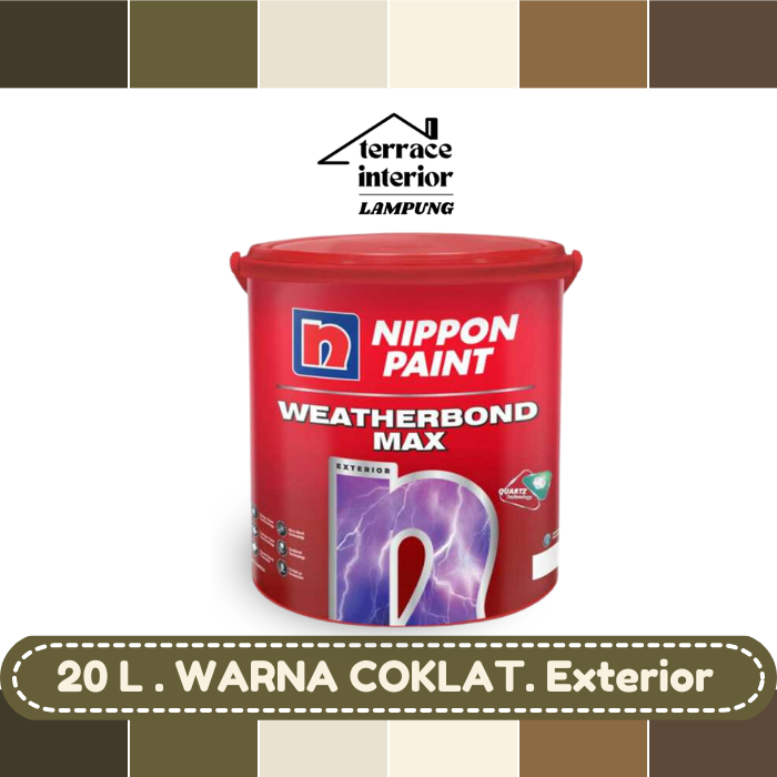 Jual Cat Tembok Nippon Paint Weatherbond Max warna Cokelat Ukuran 20 L ...